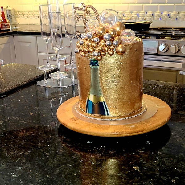 Prosecco Bottle Cake Topper - Edible Cake Decorations for Birthdays ...