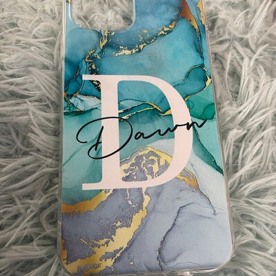 PERSONALISED Marble Phone Case With Heart Your Name Soft - Etsy UK