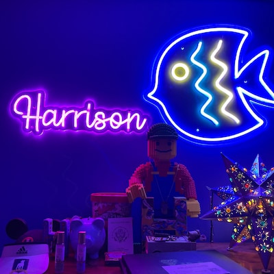 Fish Neon Sign, Tropical Fish Led Sign, Pet Shop Decor Led Light ...