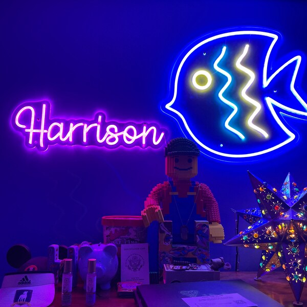 Fish Neon Sign, Tropical Fish Led Sign, Pet Shop Decor Led Light ...