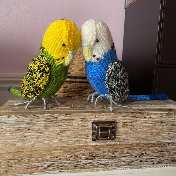 Parakeet Knitting Pattern - Green and Blue Budgie Knitting Pattern ...