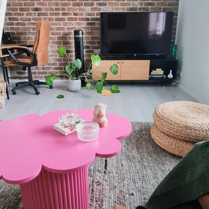 Coffee Table Funky Table Fluted Legs Table Cloud Shaped Table Colorful ...