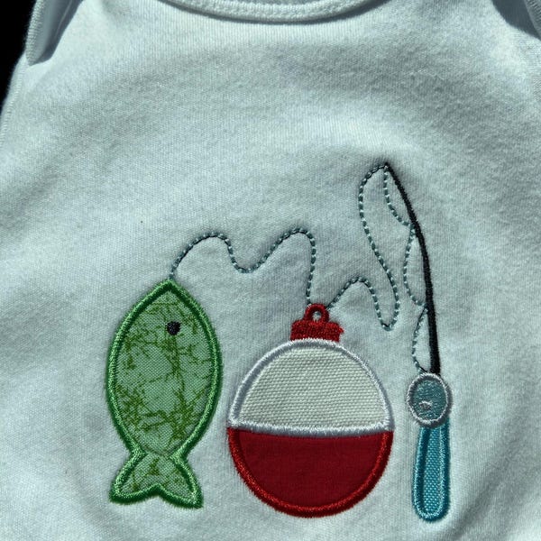 Fishing Applique Machine Embroidery Design,fish Applique,bobber ...