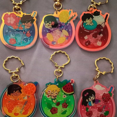 OMORI Charms OMORI Keychains Beach Set Aubrey Charm, Kel Charm, Hero ...