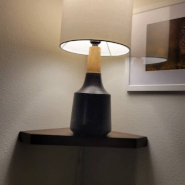 Pentagonal Corner Shelf: Rustic Floating Nightstand, Home Office Decor - Etsy