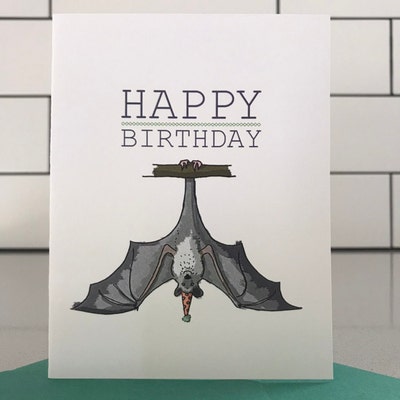 Bat Happy Birthday Card - Etsy