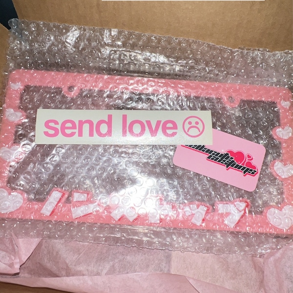 Pink Heart License Plate Frame / Cute License Plate Frame / Kawaii Car ...