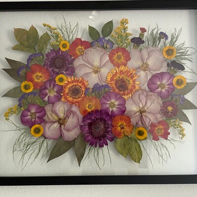 11x14 Custom Floral Shadow Box Wedding Flower Shadow Box Funeral ...