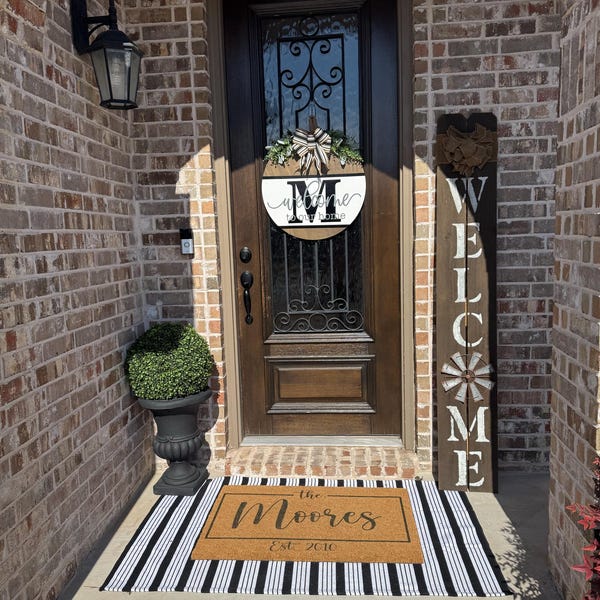 Front Door Decor | Welcome to Our Home | Year Round Wreath | Front Door ...