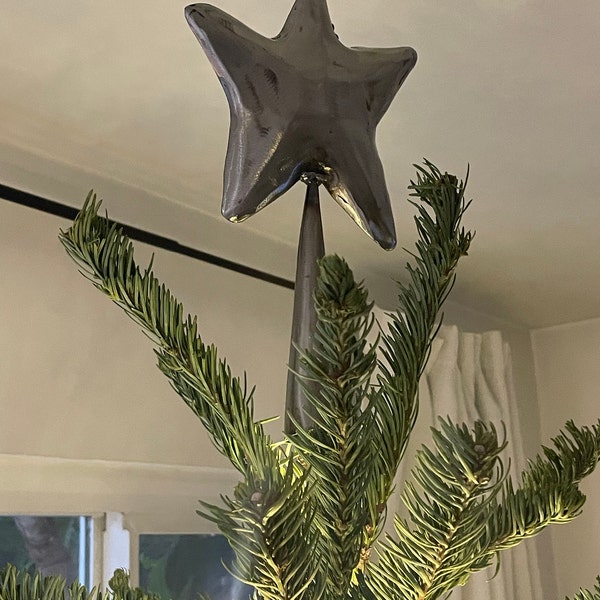 Christmas Star Tree Topper, Rustic Steel Holiday Decor, Outdoor Winter ...