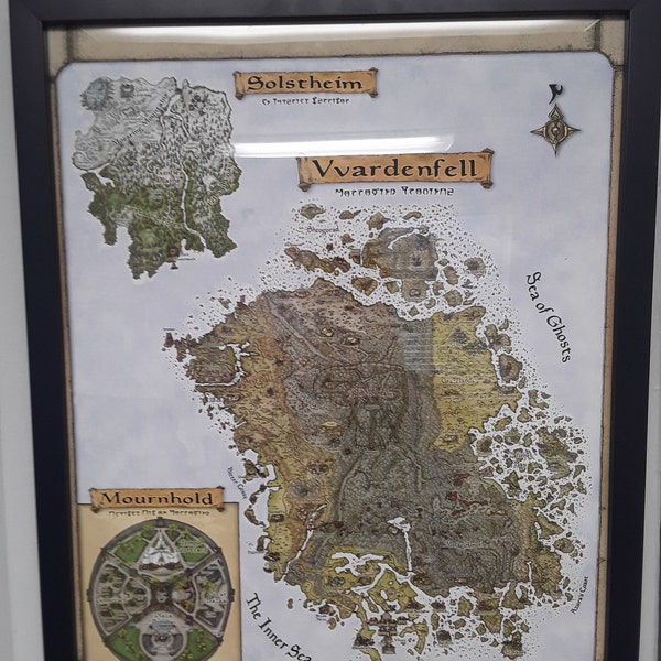 Morrowind, Vvardenfell Map (the Elder Scrolls 3), High Quality, A3 ...