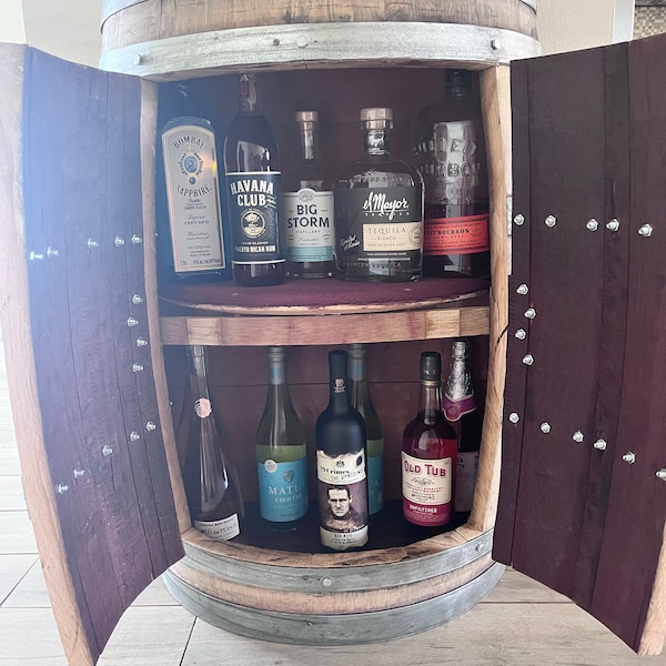 Wine Barrel 1/2 Storage Cabinet - Etsy