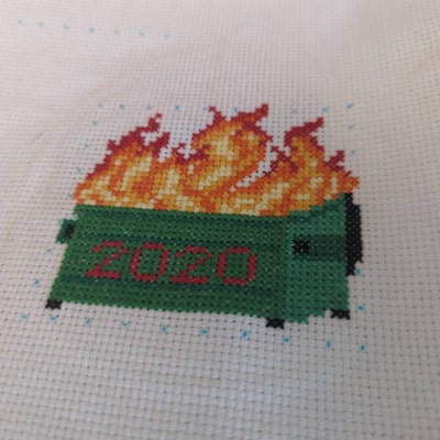 Dumpster Fire 2020 STAY at HOME Cross Stitch Chart Pattern PDF ...