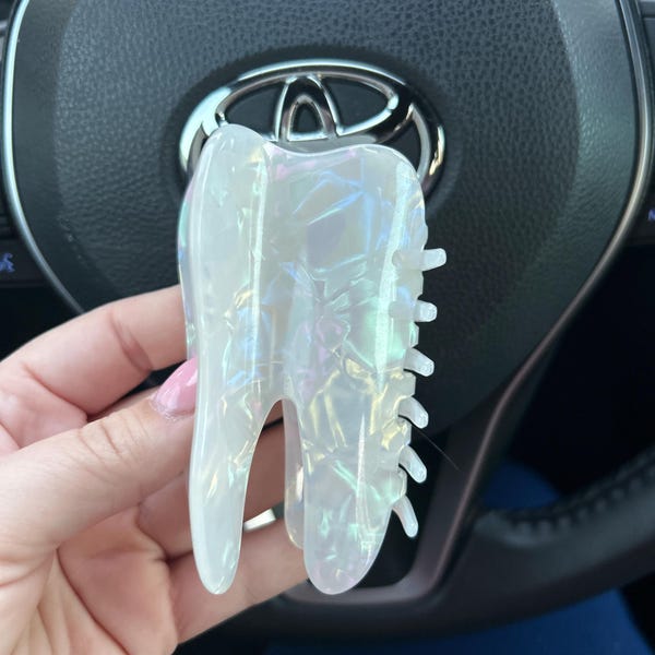 Large Pearly White Tooth Claw Hair Clip - Etsy