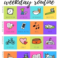 Kids Chores Icons Set - Daily Tasks, Organizer Clipart, Chore Chart ...