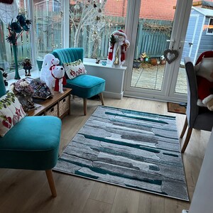 Thick Luxurious Teal Blue Silver Leaf Area Rugs Hand Carved High ...