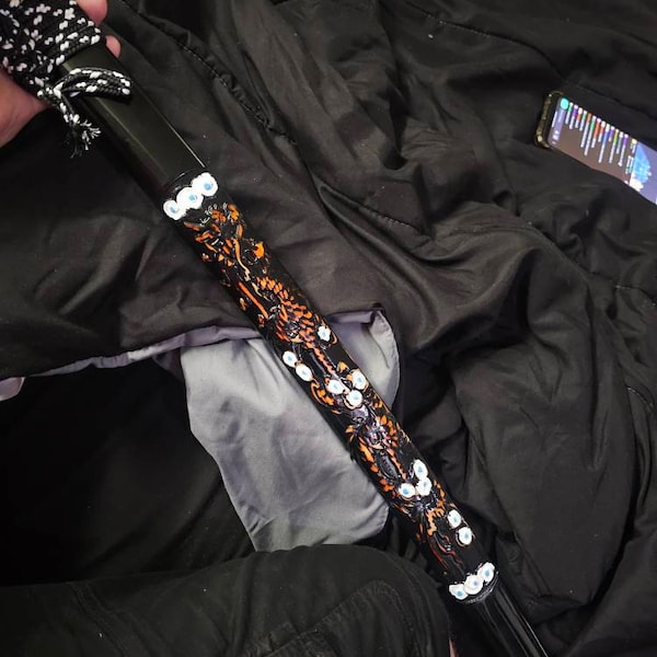 Handmade Crafts Hellfire Katana Sword Handmade Japanese Samurai Sword ...