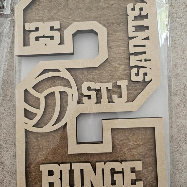 Custom Senior Athlete Number, Sports Number Wood Cutout, Custom Sports ...