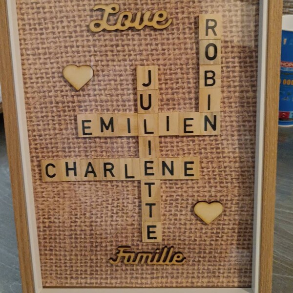 Tableau personnalisé Scrabble famille cadeau cadre - Etsy France
