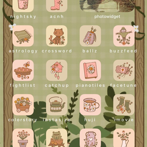 Cottagecore App Icons Ios 14 Icons for iPhone Android App Covers iPhone ...