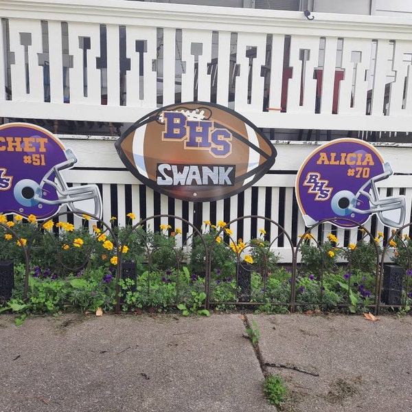 Football Helmet Yard Sign 27"x21" Yard Sign Coroplast With H-stake ...