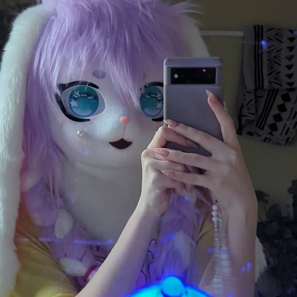 Candy Lavender Bunny Kigurumi Fursuit Furry Head Kig Style,white Bunny ...