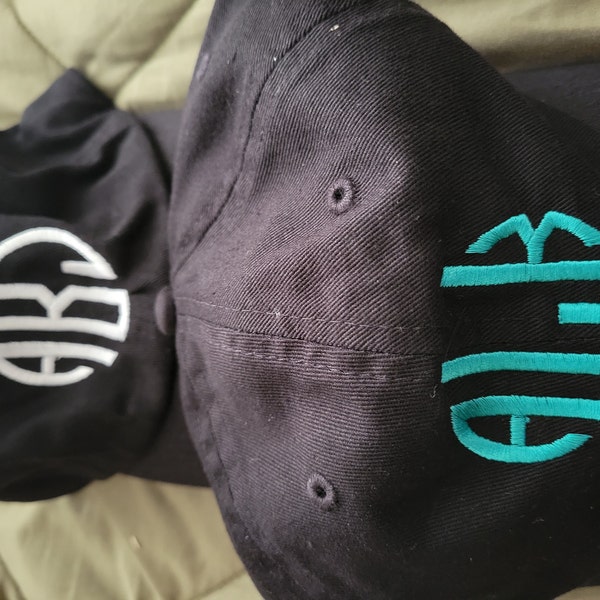Ladies' Monogram Baseball Cap - Circle Shaped Letters - Custom Color ...