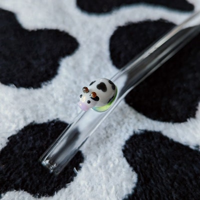 Double Mushroom GLASS STRAW Boba Straws Smoothie Straws - Etsy