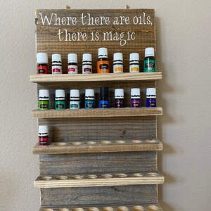 Rustic Essential Oil Shelf / Wood Essential Oil Wall Display - Etsy