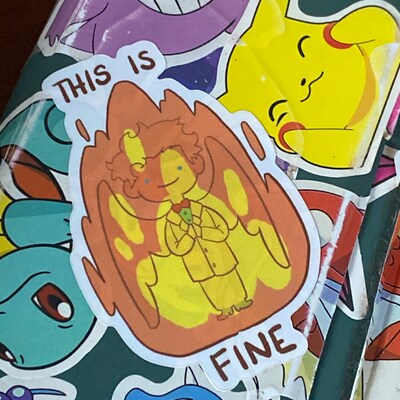 Aziraphale 'THIS IS FINE' 3 Inch Sticker - Etsy
