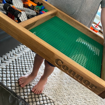 Building Block Tray W/side Tray and Chalk Board-handcrafted Wooden 16 X ...