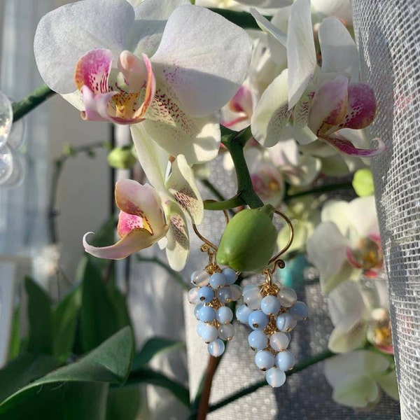 Micro Lavender Purple Origami Cranes on White Lilies Earrings With ...