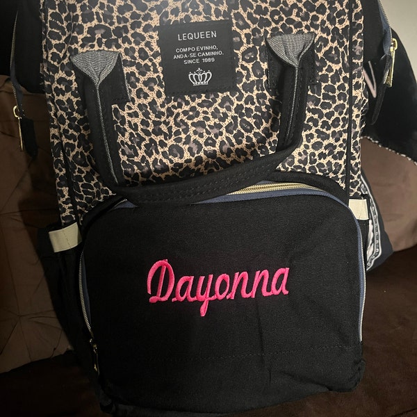 Name or Monogrammed Leopard Print Diaper Bag Backpack | Multi ...