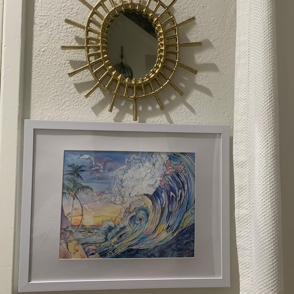 Art Print of a Colorful Ocean Wave. Fun and Whimsical Ocean and ...