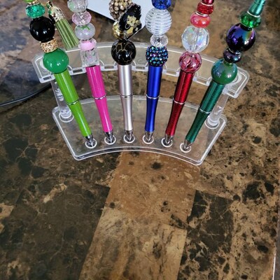 Pen Display Stand Beadable Pen Add Beads Pen Clear Easy to Transport - Etsy
