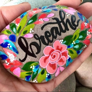 Golden Boho Floral / Painted Rocks/painted Stones/ - Etsy