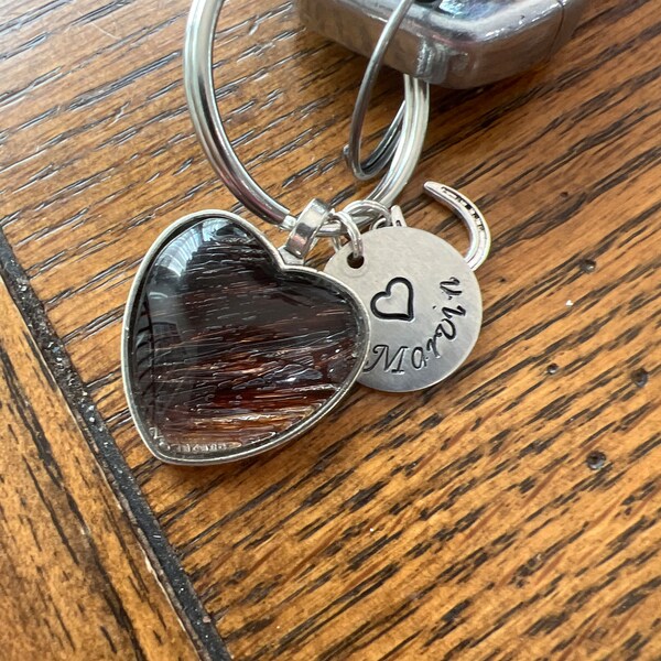 Heart Shaped Horse Hair Key Chain With Custom Name Charm and Accent ...