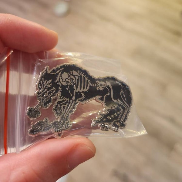 Werewolf of the Woods Enamel Pin Wolf Within Large Metal Skeleton Pin ...