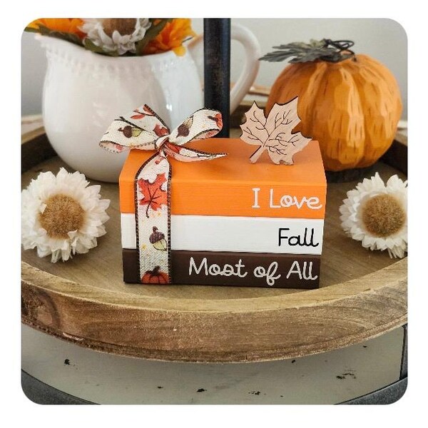 Fall Mini Book Stack/vintage Farmhouse Truck/pumpkins/tier Tray Decor ...