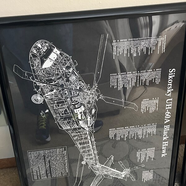 UH-60A Black Hawk Helicopter Print, Sikorsky UH-60A Helicopter ...
