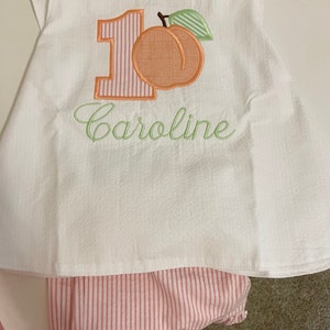 Khaki Seersucker Ruffle Bottom Bubble Monogrammed - Etsy