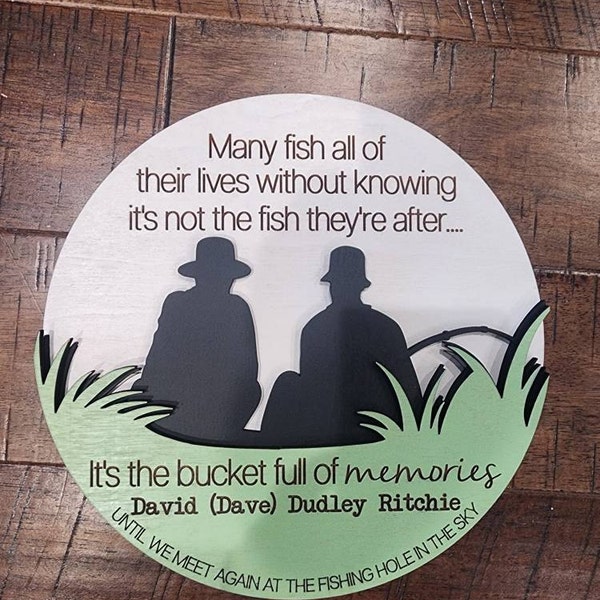 Customizable Memorial Keepsake Fishing Charm Ornament Laser Digital ...
