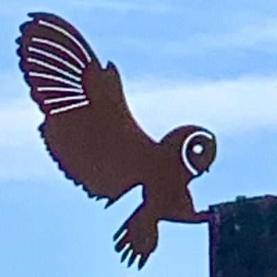 Metal Owl Fence Topper Garden Art Outdoor Ornaments Rusted - Etsy