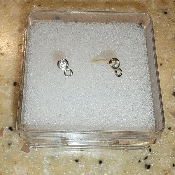 14K Solid Italian Gold Diamond Rondels, Charm Rondel, Diamonds, Bezel ...