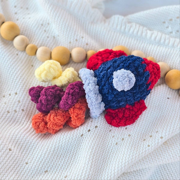 Mini Rocket Ship, No Sew CROCHET PATTERN, to the Moon, Crochet Rocket ...