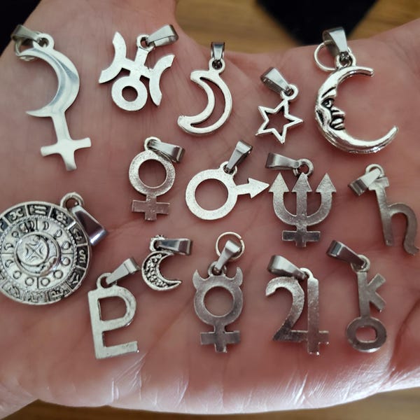 Italian Charms, Mano Cornuto and Cornicello Pendants, Gold Stainless ...