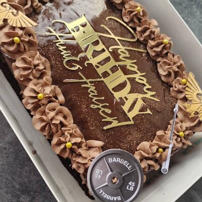 Sheet Cake Topper, Happy Birthday, Glitter Cardstock, Personalised ...