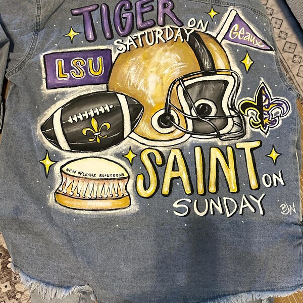 Custom Football Jacket • Painted Sports Team Jacket • Send You Own ...