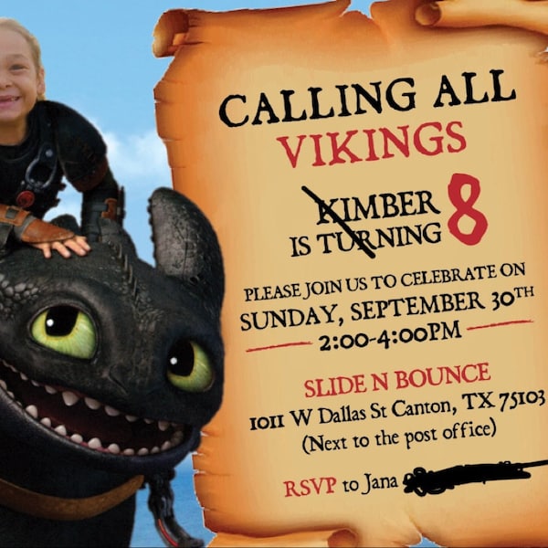 How to Train Your Dragon Birthday Invitation - Your Child *can* Be ...