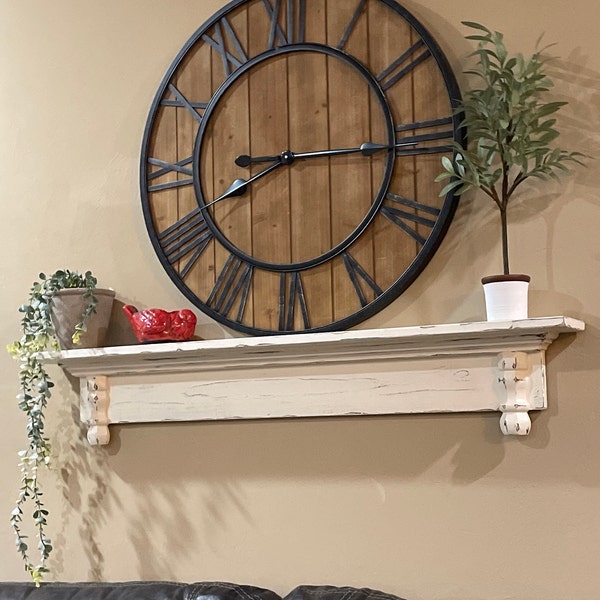 French Country Shelf / Distressed Floating Shelf / Kitchen Shelf ...